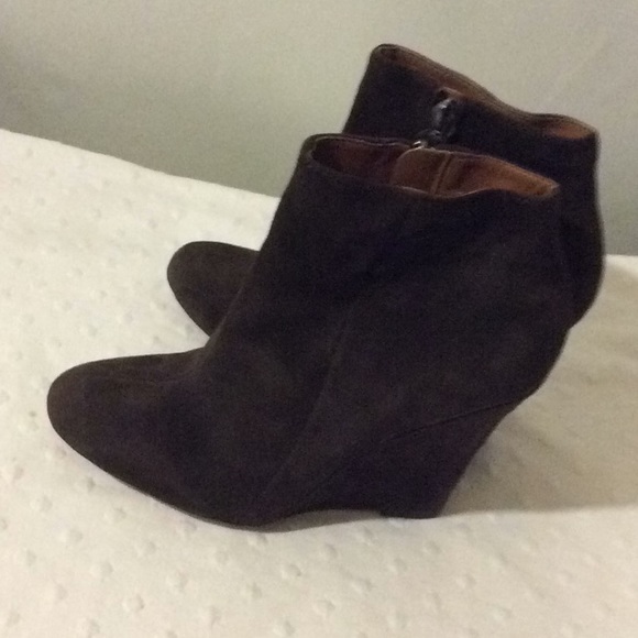 Sam Edelman | Shoes | Sam Edelman Brown Suede Wedge Heels Booties 8m ...